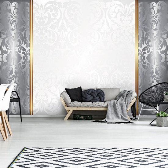 Fotobehang - Vlies Behang - Sierpatroon Zilver - 254 x 184 cm | bol.com