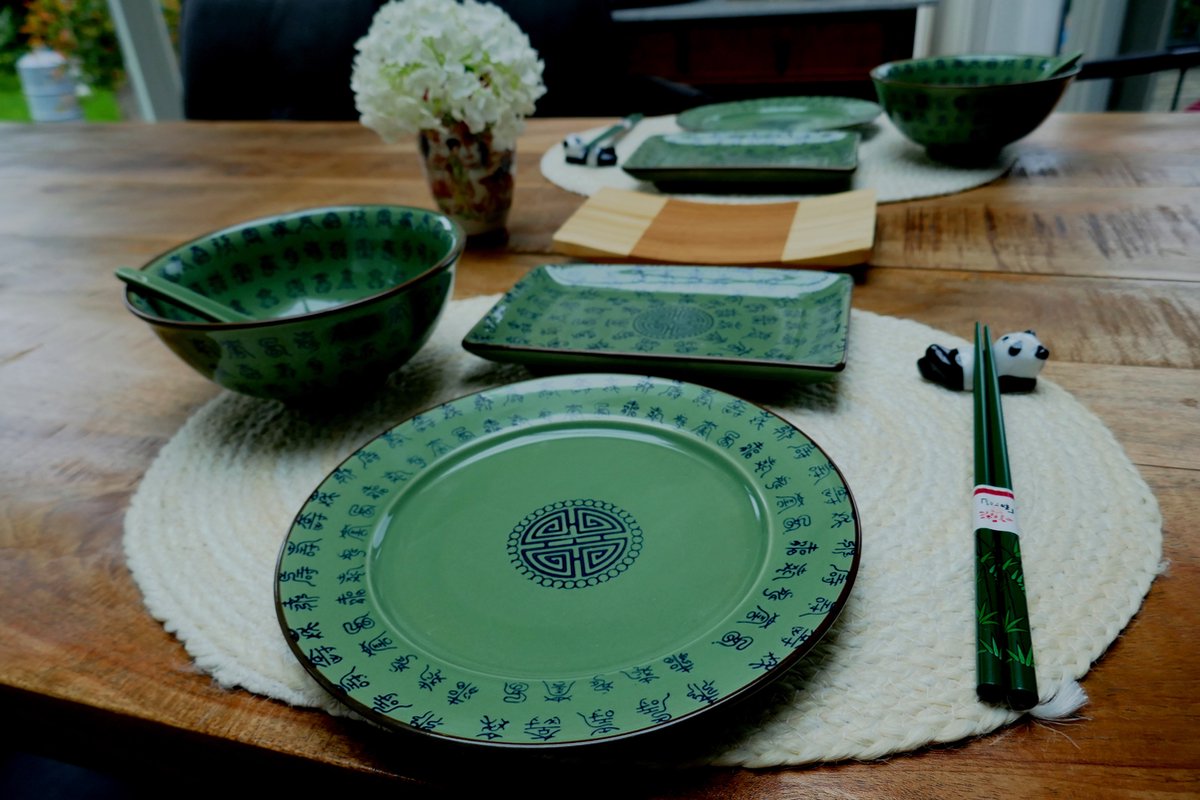 Sushi servies set, Chinees porselein, Celadon groen | bol.com