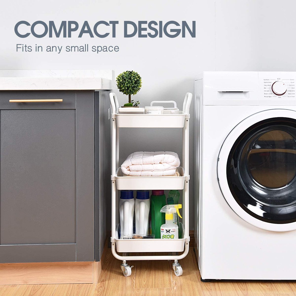 Chariot de rangement Chariot de cuisine à 3 niveaux Chariot d ...