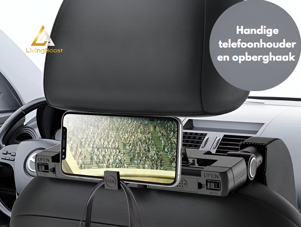 Livingboost® - Hoofdsteun Auto - Verstelbaar - Kledinghanger ...