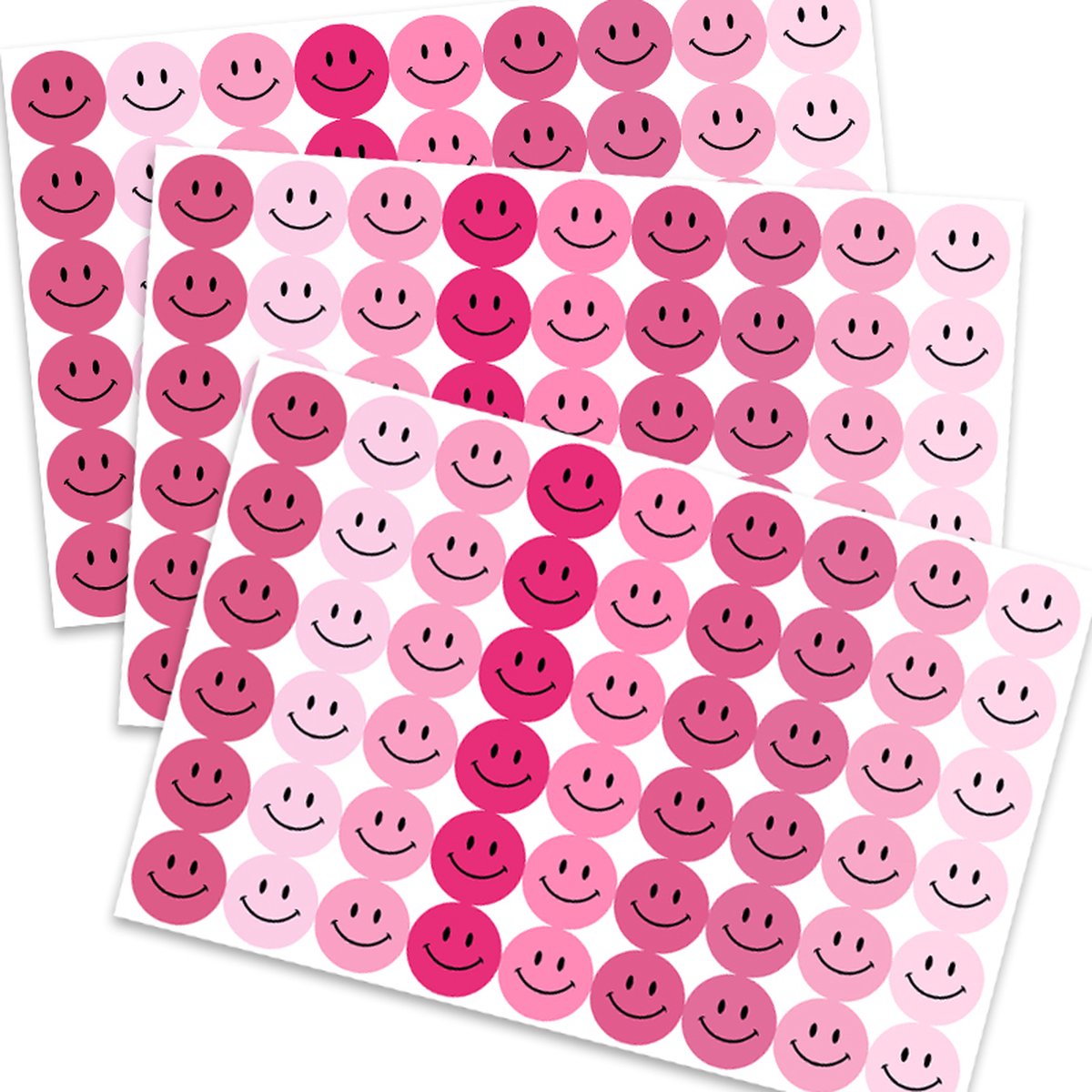 Roze Smiley Stickers - Stickervellen Roze Smileys - Beloningsstickers ...
