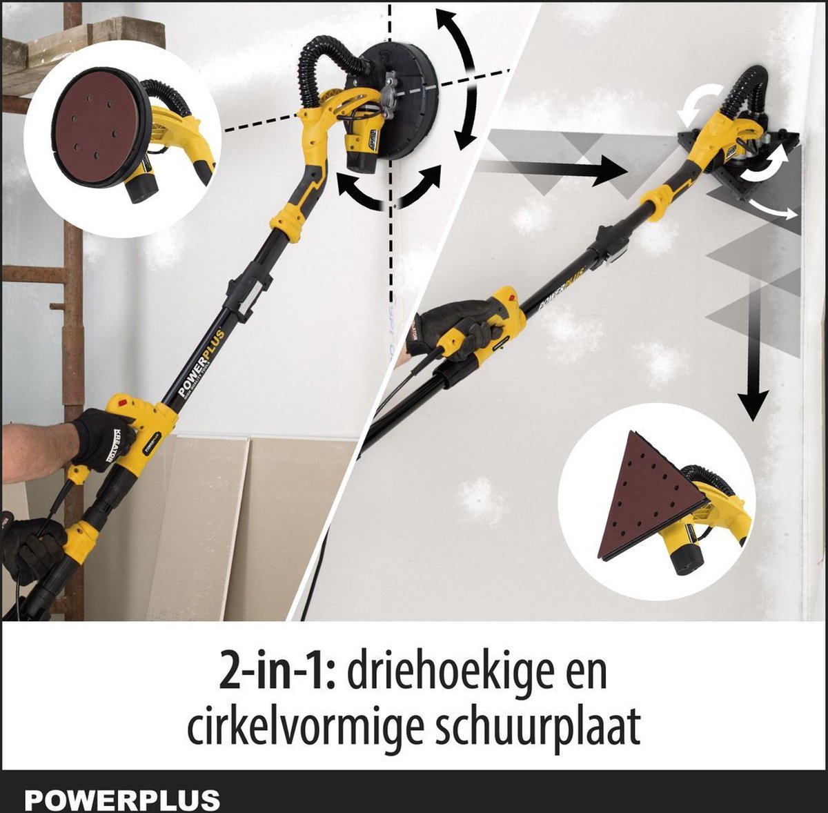 Powerplus POWX0477 Telescopische wandschuurmachine - 710W - Ø225mm ...