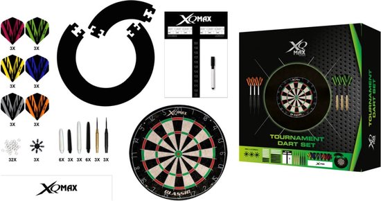 XQmax-Darts-90-delige-Dart-toernooiset-23-g-zwart | bol