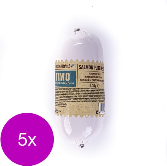 Timo Vleesworst Zalm - Hondensnacks - 5 x 400 g | bol