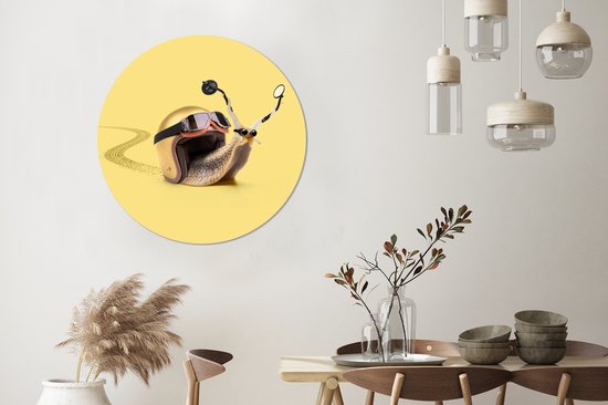 WallCircle - Muurstickers - Behangcirkel - Slak - Dieren - Helm - Geel ...