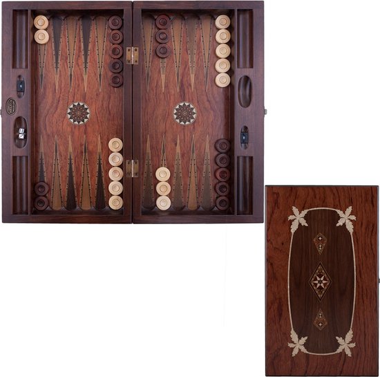 Backgammon - Tavla - Handgemaakt - Hout - Luxe uitgave - 52 x 30 x 7,5 ...