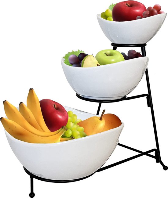 Fruit Cake Stand 3 Tier - Robuust en stevig - Hoogwaardige fruitschaal ...