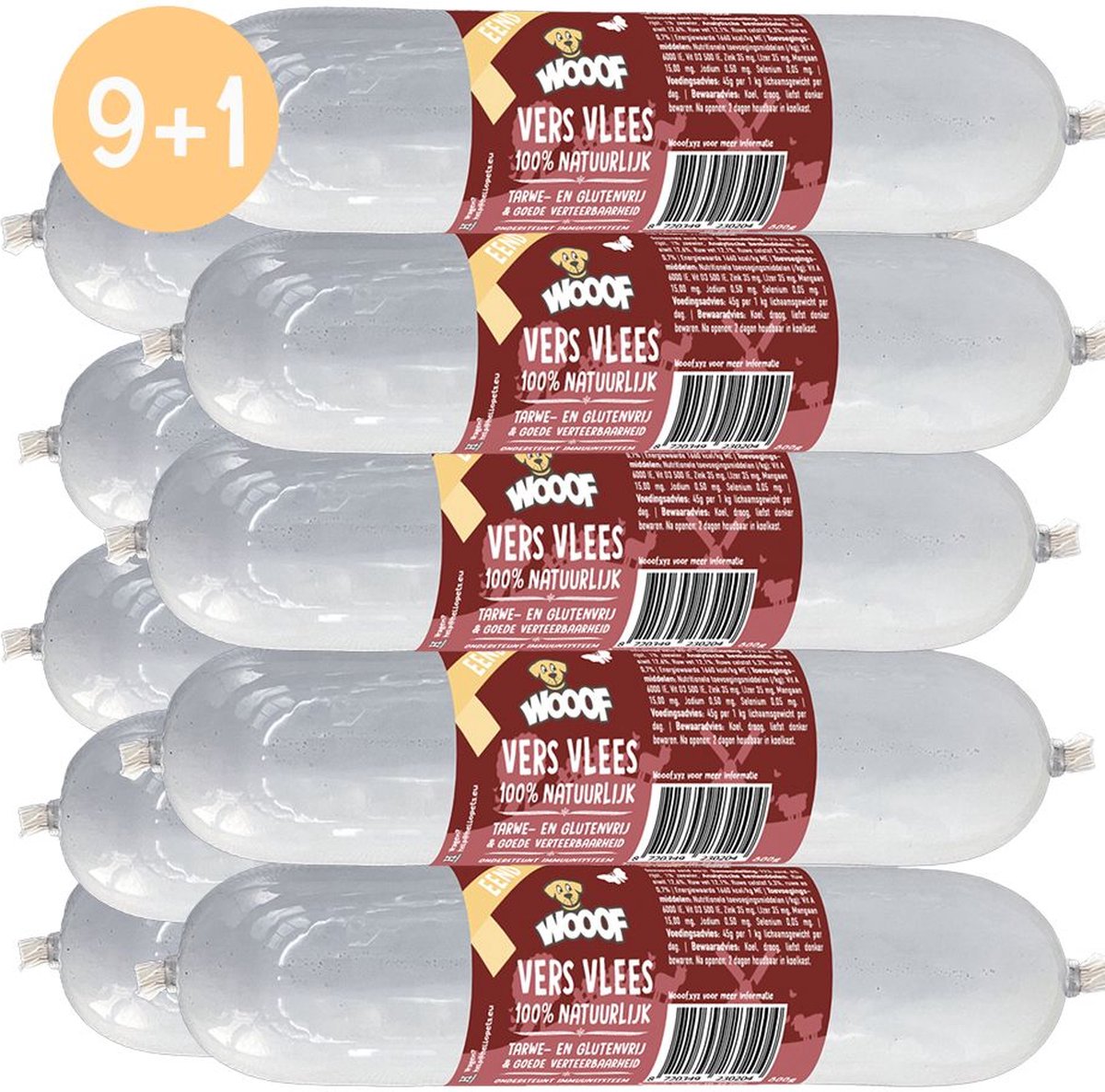 WOOOF verse Eend worst - 10 stuks - Hypoallergene Houdbare ...