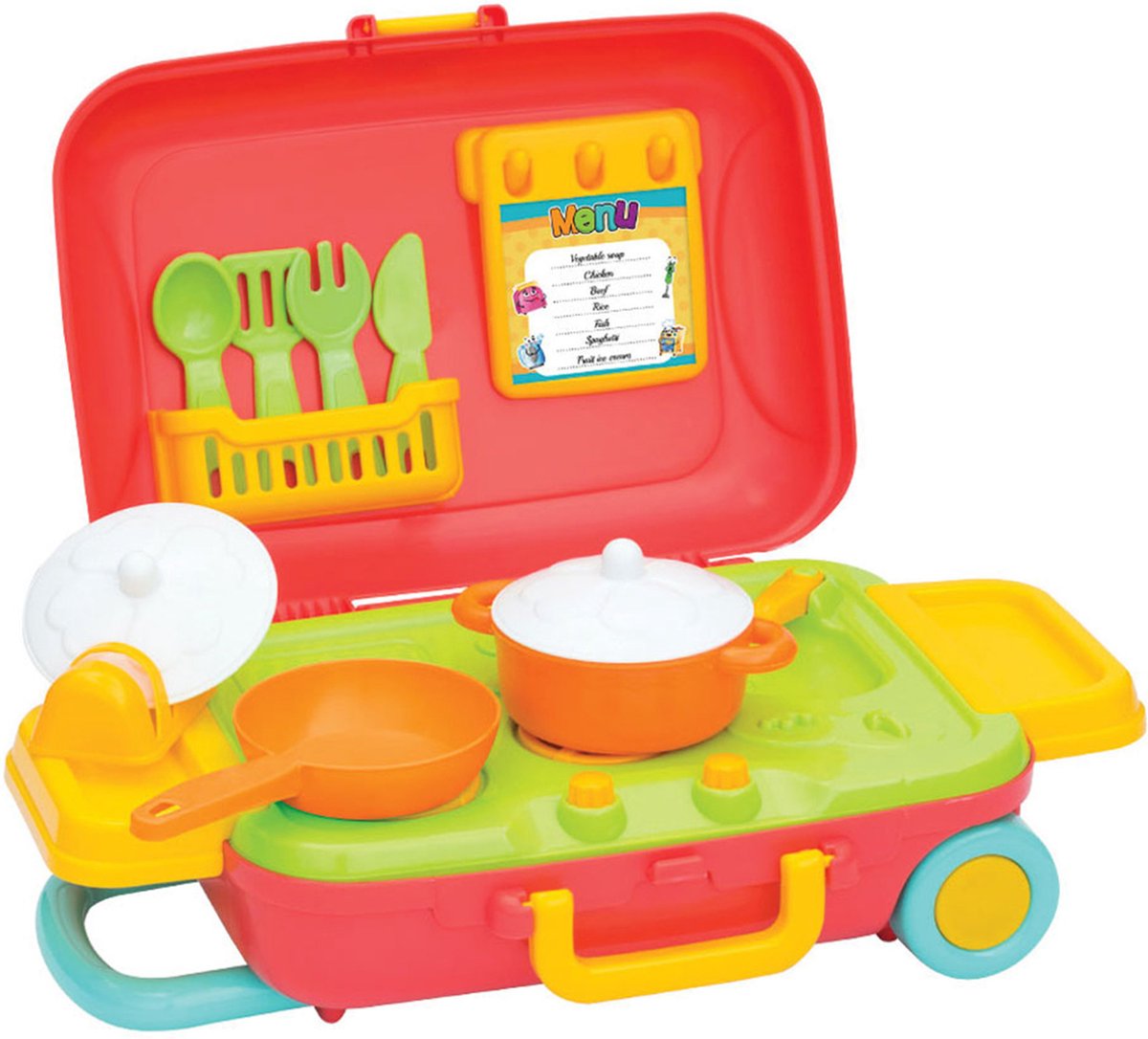 Candy & Ken Keuken Koffer - 15 Delig - Kitchen Trolley - Oranje | bol.com