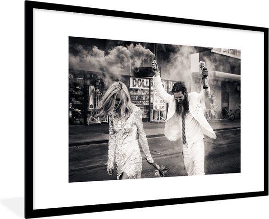 Posters - Koppel - Feest - Jurk - Las Vegas - Zwart wit poster - Kader ...