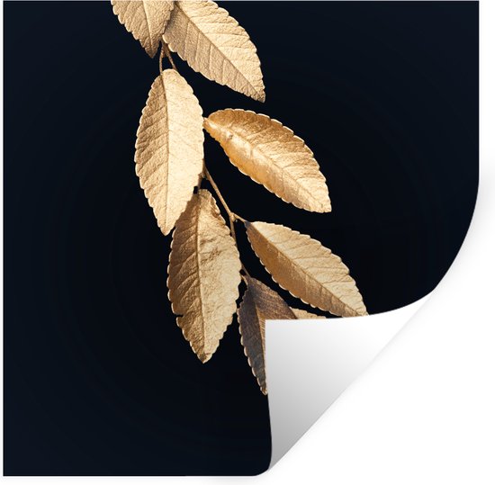 Muurstickers - Sticker Folie - Bladeren - Zwart - Goud - Luxe - Planten ...