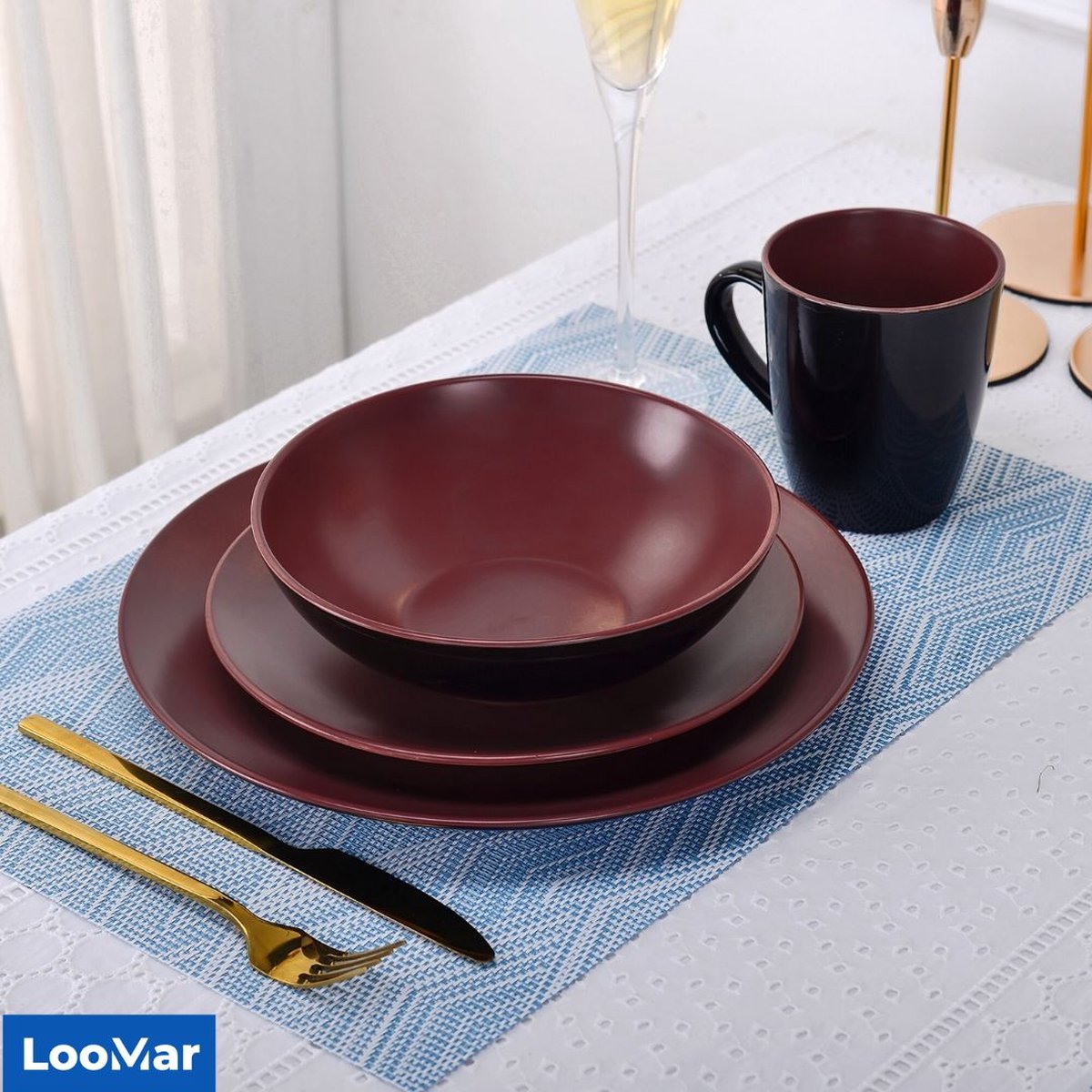 LooMar Luxe Serviesset – 32 delig – 8 persoons – Porselein - Bordenset ...