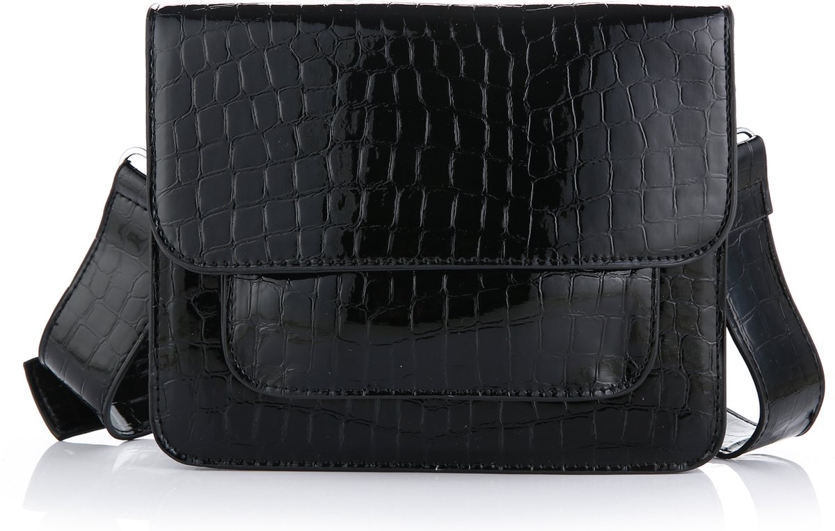 Bijoutheek Tas Crossover Tas Croco Glans Zwart | bol.com