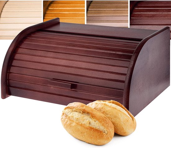 KADAX Ruime broodtrommel van hoogwaardig hout, broodtrommel met ...