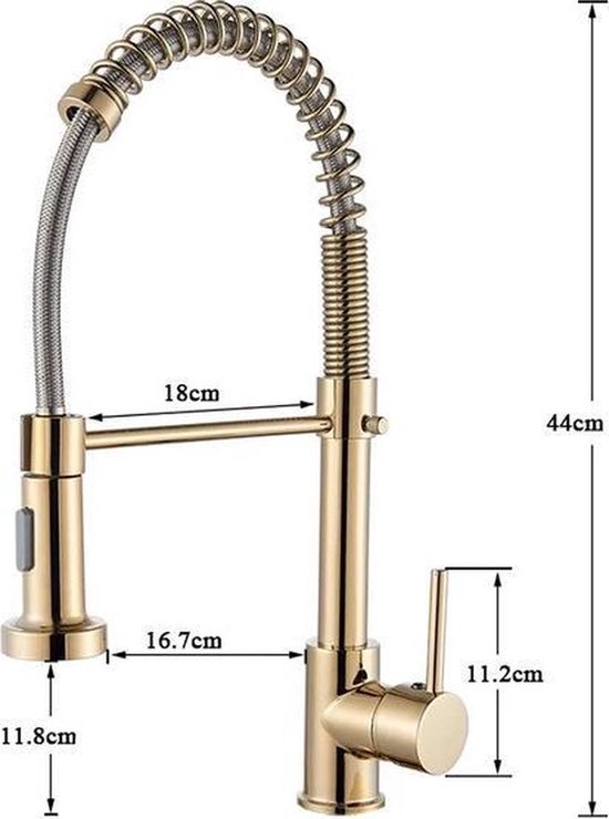 Keukenkraan | Kraan | Flexibele Slang | Handdouche | Uittrekbaar | Mengkraan | Messing... | bol.com