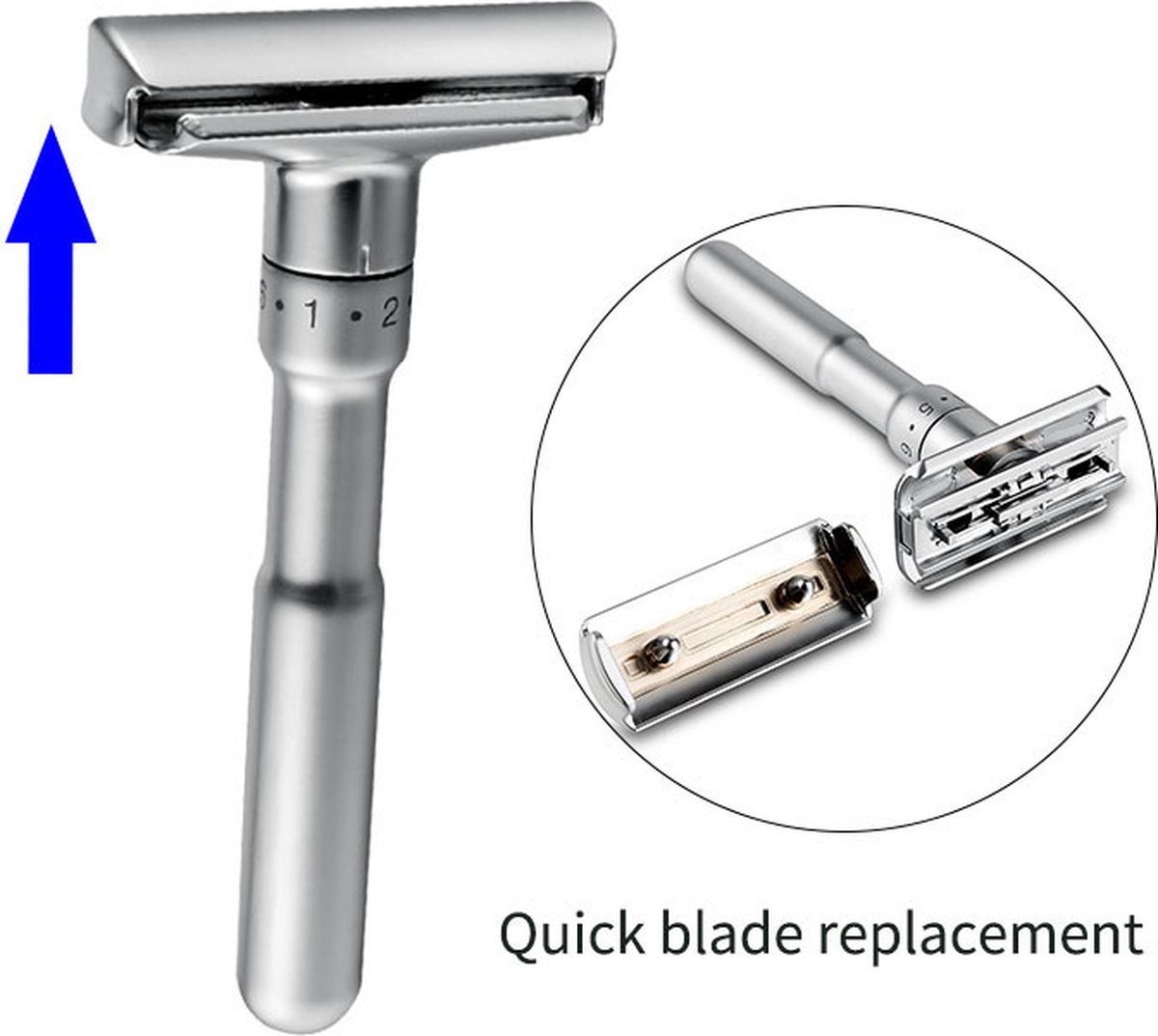 Dubbelzijdige Klassiek scheermes Verstelbare kop RVS | bol.com