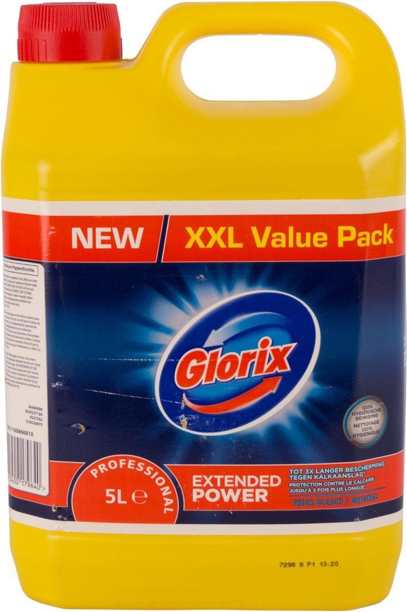 Glorix Pro Formula toiletreiniger dikke bleek Original met chloor, fles ...