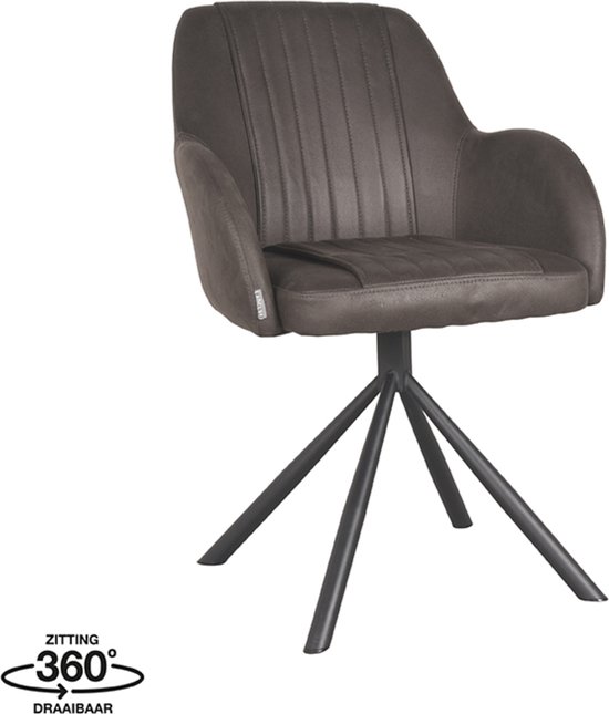LABEL51 Novi Eetkamerstoel - Grijs - Microfiber | bol
