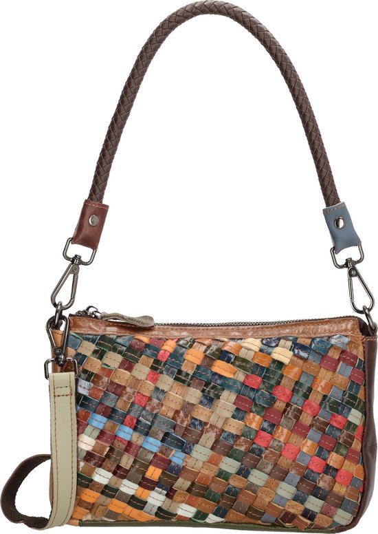 No label Multi leer Schoudertas - Multi | bol