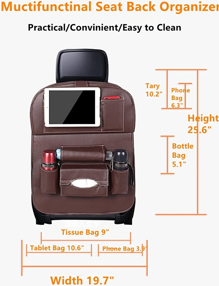 Autostoel Organizer - Carseat Organiser - Auto Stoel Organizer - Tablet ...