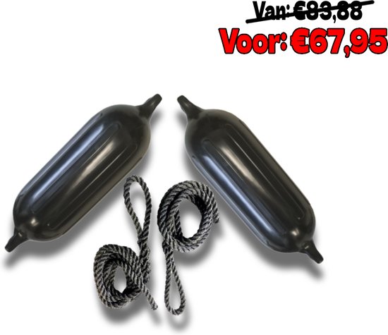 Fes Fenderpack 4 - 2x Stootwil 21cm x 68cm inclusief fenderlijn ...
