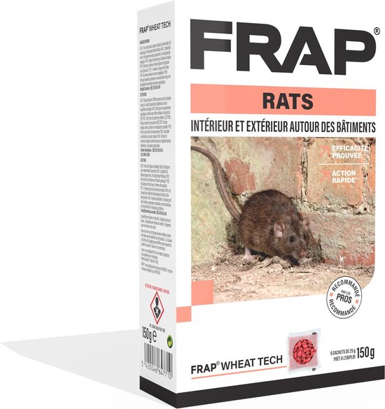 Frap – Graanlokaas – Muizen- en Rattengif – Rattenvergif – Binnen & Buiten – 150g | bol.com