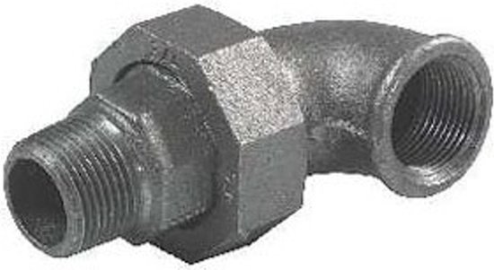 Nefit Ind Nr98 haakse koppeling conisch met binnen en buitendraad 1 1/2 zwart | bol