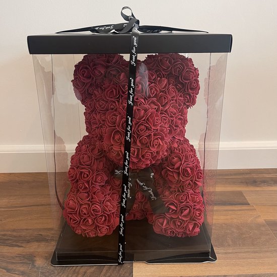 Rozen beer 40cm met geschenkdoos - Decoratieve accessoires - Wijn Rood ...