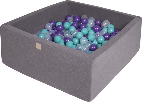 Vierkante Ballenbak incl. 200 ballen - 90x90x40 cm - Donker Grijs ...