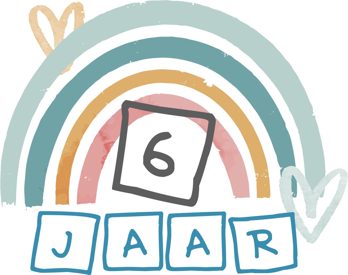 32x 6 JAAR - Baby Peuter Kinder Verjaardag Stickers - Leuk Regenboog ...