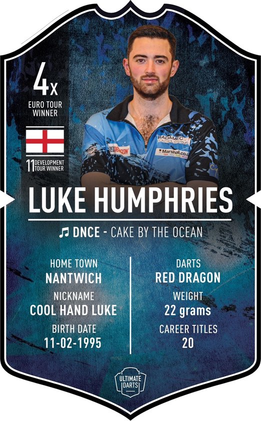 Darts Luke Humphries Red Dragon Ultimate Card 37x25cm | bol
