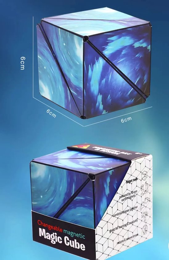 3D Magic Cube Blauw | Breinbreker | Magnetisch | 72 figuren | fidget toys | Shashibo |... | bol.com