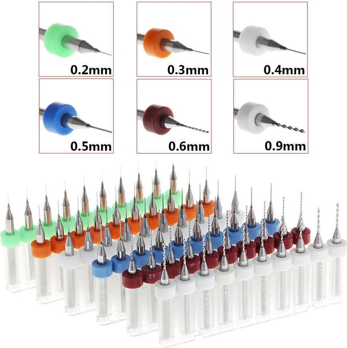 Micro boortjes set in doosje (0.2 mm, 10 stuks) | bol.com