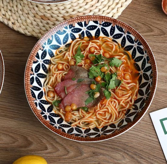 kom, porseleinen Japanse kom, Japanse noedelsoepen, kom, ramenschaal ...