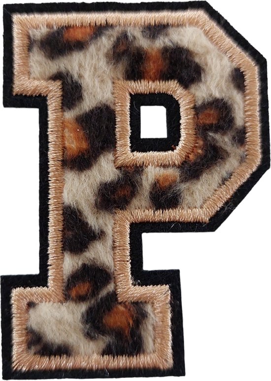 Strijk Embleem Alfabet Patch - Letter P - Panterprint - 6cm hoog ...