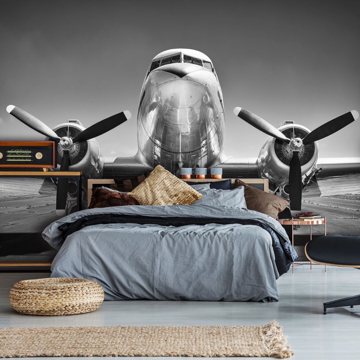 Papier peint photo Peint Intissé - Papier Peint Intissé - Avion avec ...