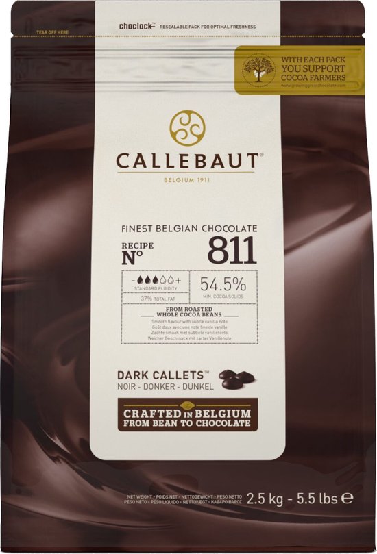 Callebaut Chocolade Callets - Puur - 2,5 kg - Belgische Chocolade | bol