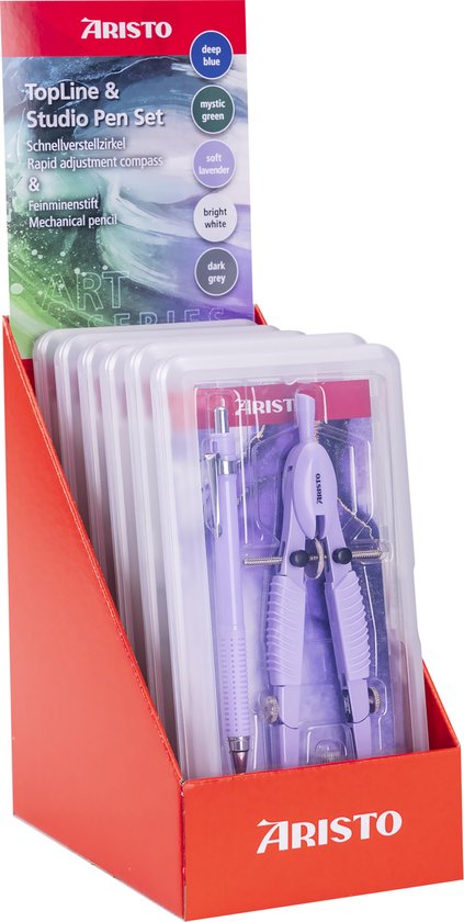 Aristo passer + pen - Topline Art series - 6 stuks in display - AR-VD55923 | bol