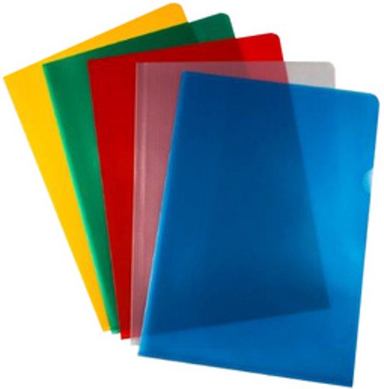 100 x Insteekmap - Zichtmap Office Basics - A4 - 5 kleuren | bol