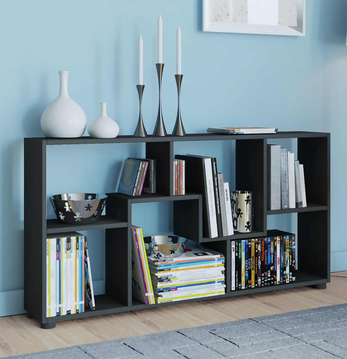 VCM Houten dressoir plank Room Divider vloer staande plank Deco opslag ...