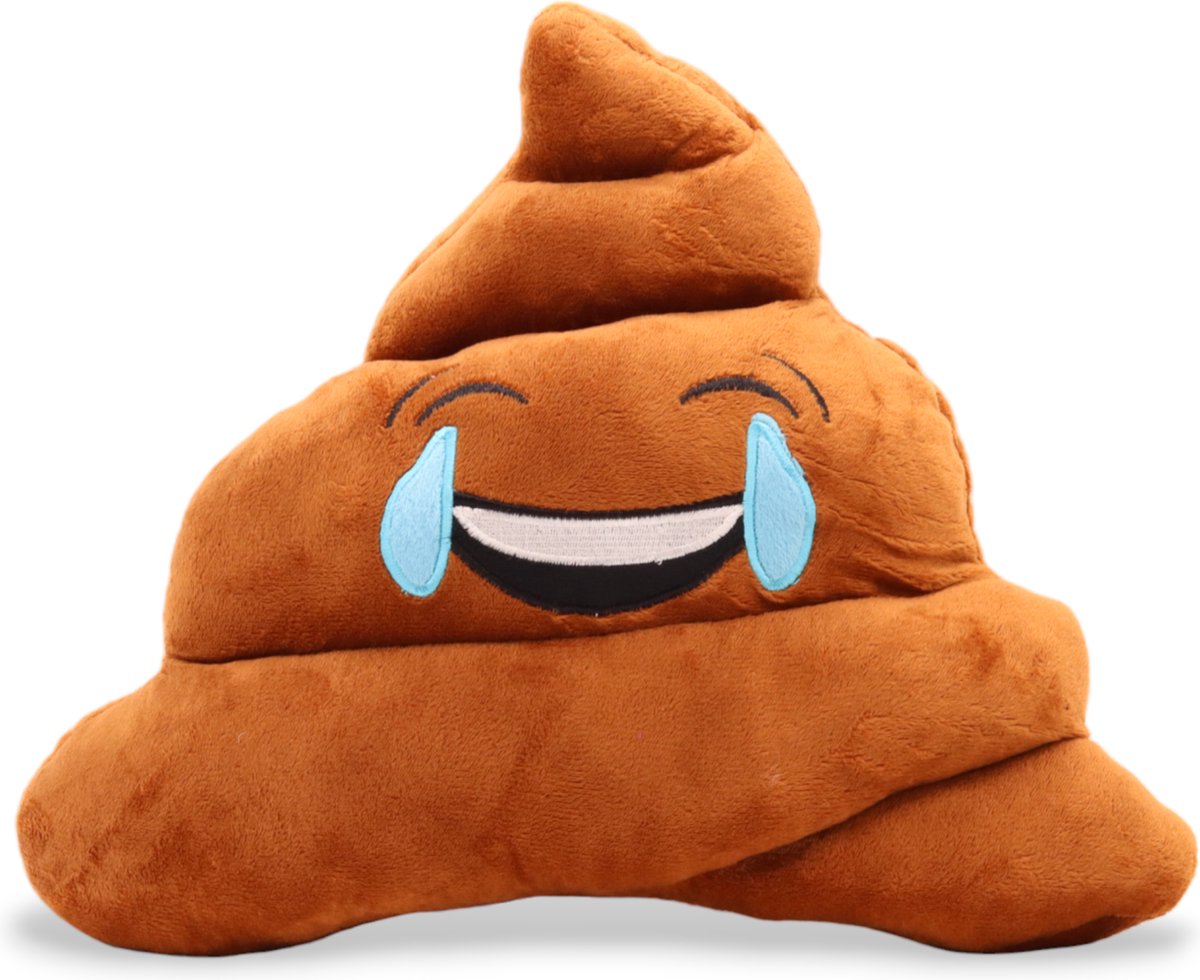 Emoji Kussen – Bruin Poep Knuffel - Smiley Kussen - Tranen van Vreugde ...