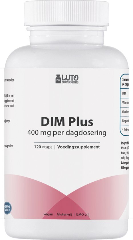 DIM Plus - 400mg Di-indolylmethaan - 120 Vegetarische capsules - Met ...