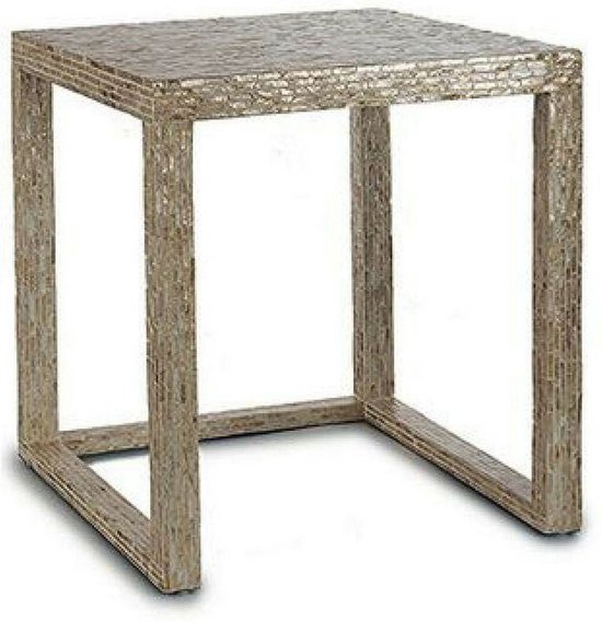 Bijzettafel Zilver Beige Gouden Wit Parelmoer spaanderplaat (2 ...