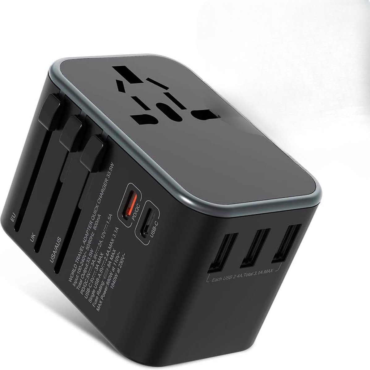 Universele Wereldstekker - 150+ Landen Internationale Stekker - 35W ...