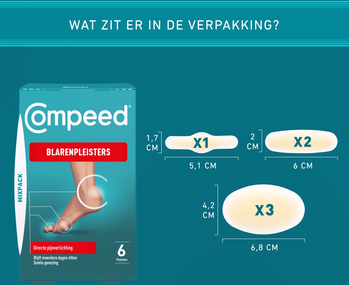 Compeed Blarenpleisters mixpack - blarenpleisters bieden directe pijnverlichting,... | bol.com