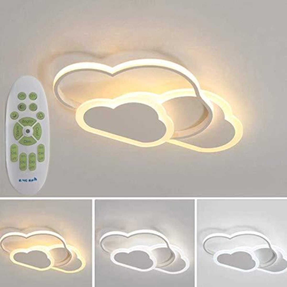 Plafonnier Cloud, plafonnier LED créatif 32W avec télécommande à intensité variable... | bol.com