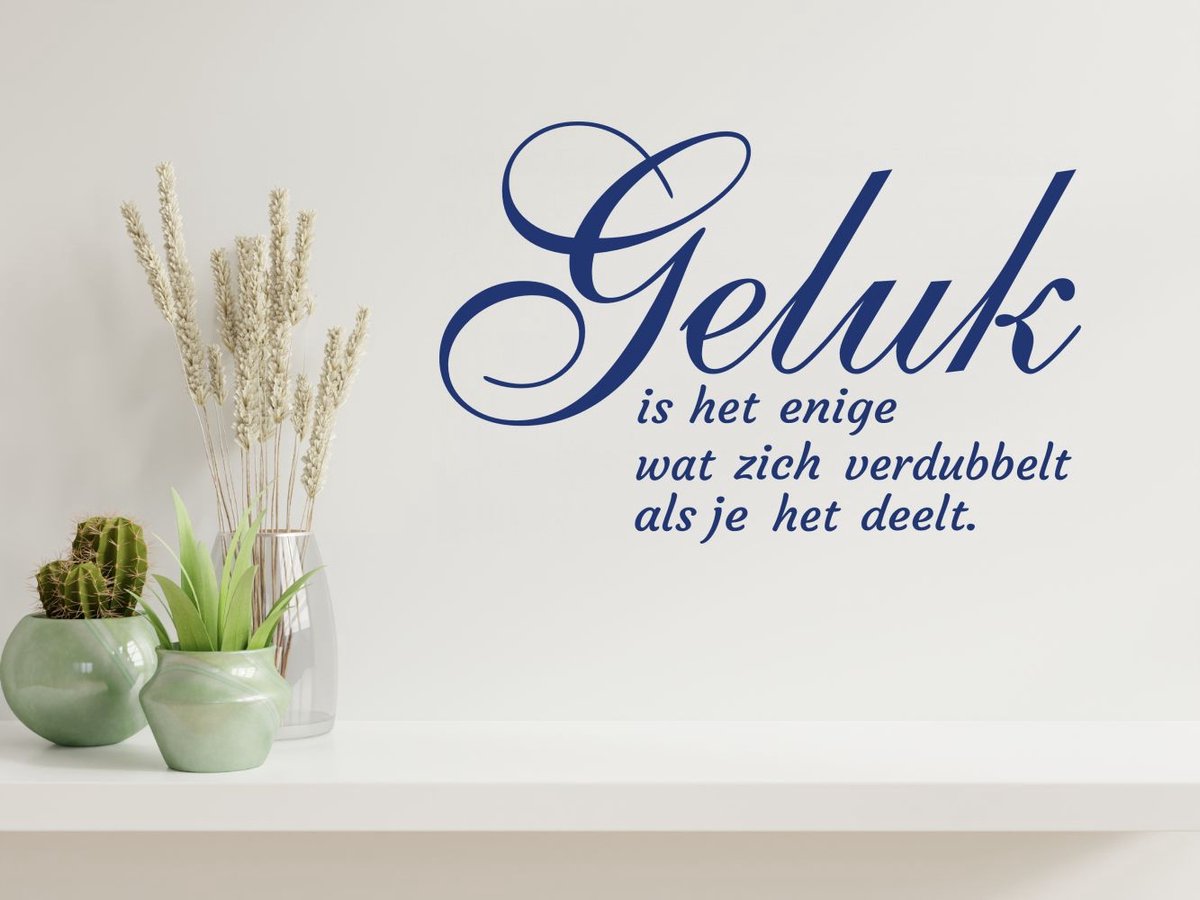 Stickerheld - Muursticker Geluk is het enige wat zich verdubbelt als je ...