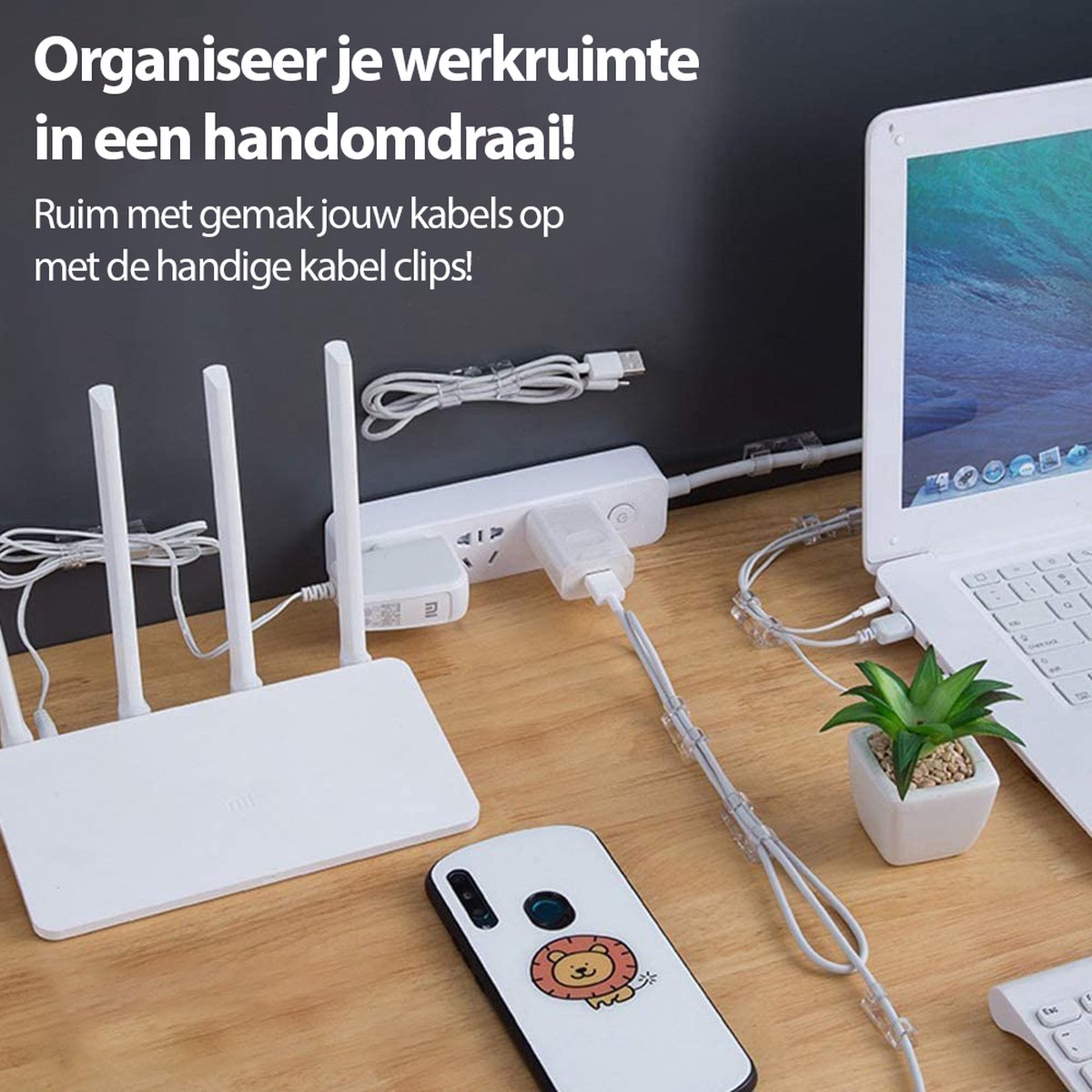 Consumerce® Set van 20 Zelfklevende Kabelbinders Zwart - Kabel ...