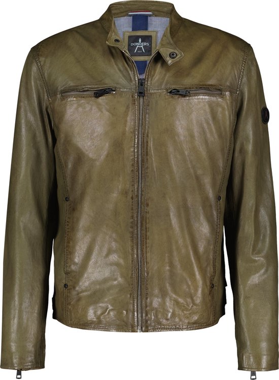 Donders 1860 Leren Jack - Modern Fit - Groen - 50 | bol