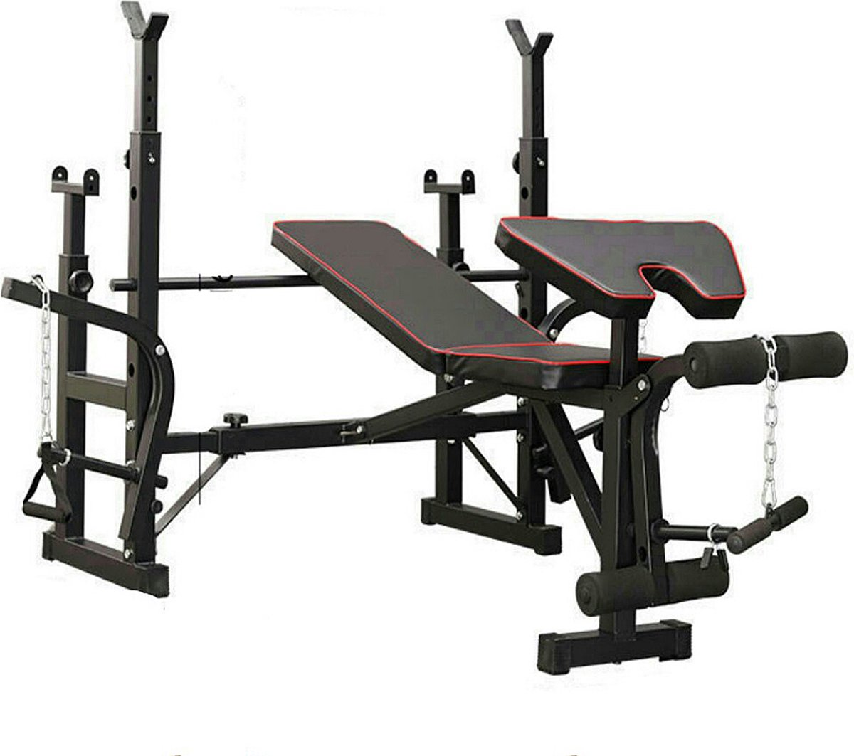 Bankdruk Station – Verstelbare Krachtstation – Fitness Bank Met Bicep ...